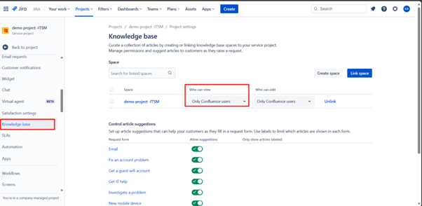 Jira Portal Customer Confluence Access