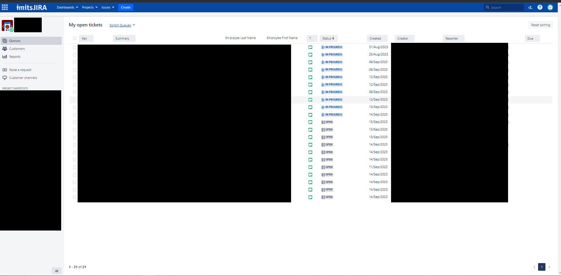 Solved: My Project open tickets panel has a new name filte...
