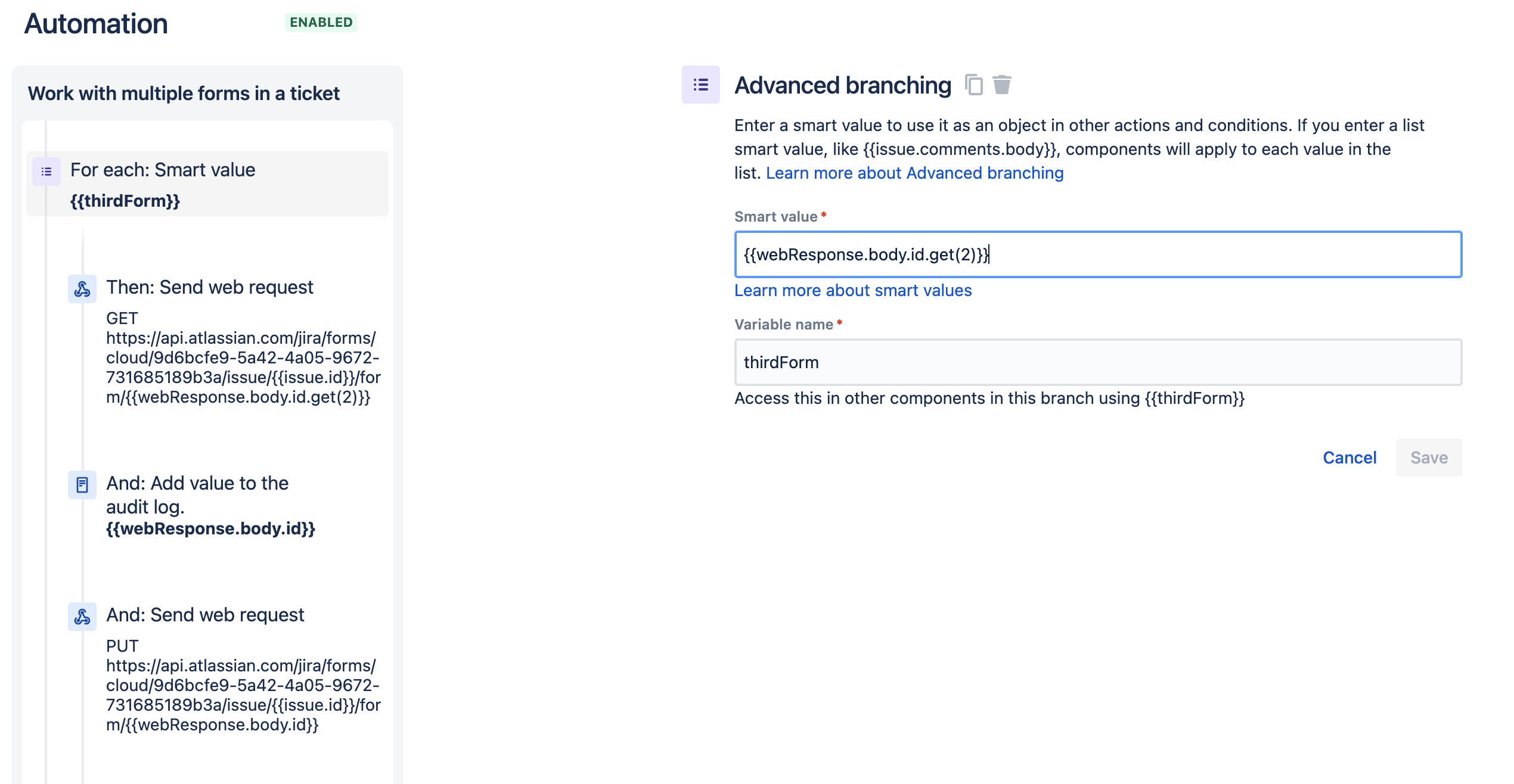 Automatically update Form fields answers and manip... - Atlassian Community