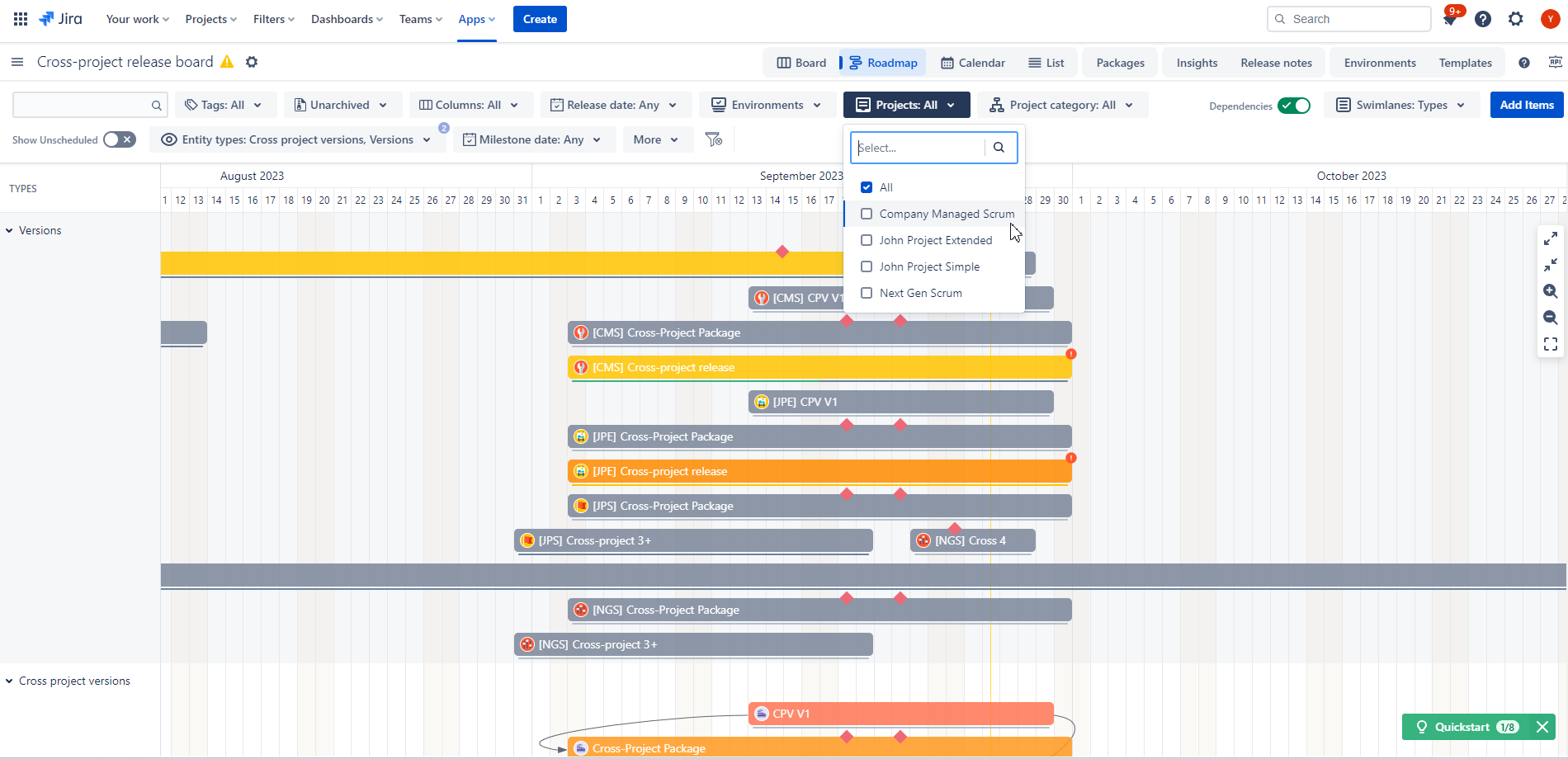 How to exlucde releases from timeline