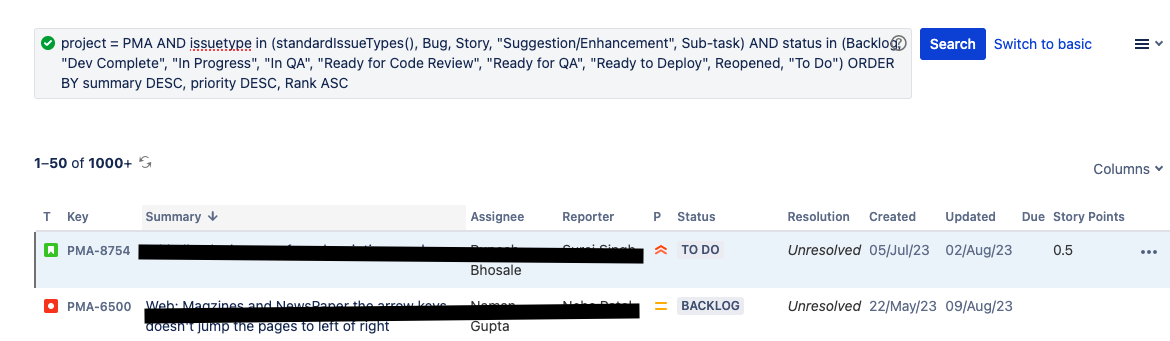 Unable to see the subtask card