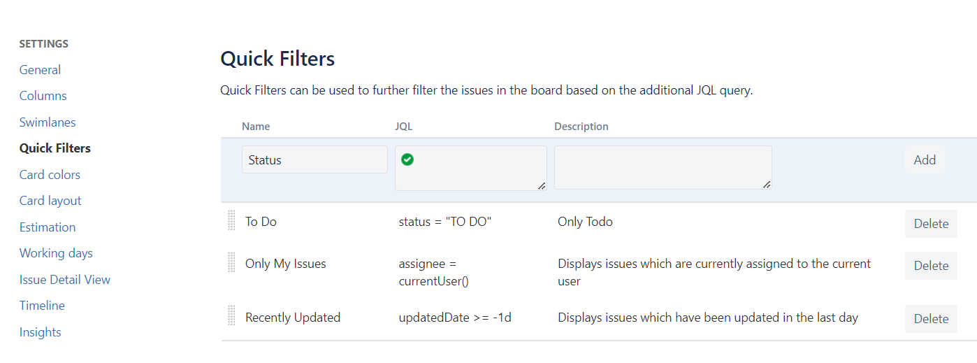 Solved Jql Query To Add Status Filter To Quick Filters