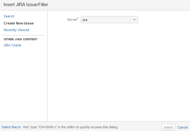 Jira macro doesn't contain Project - Issue Type