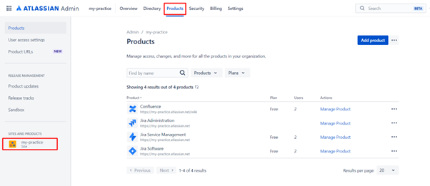 Organization/site structure and settings
