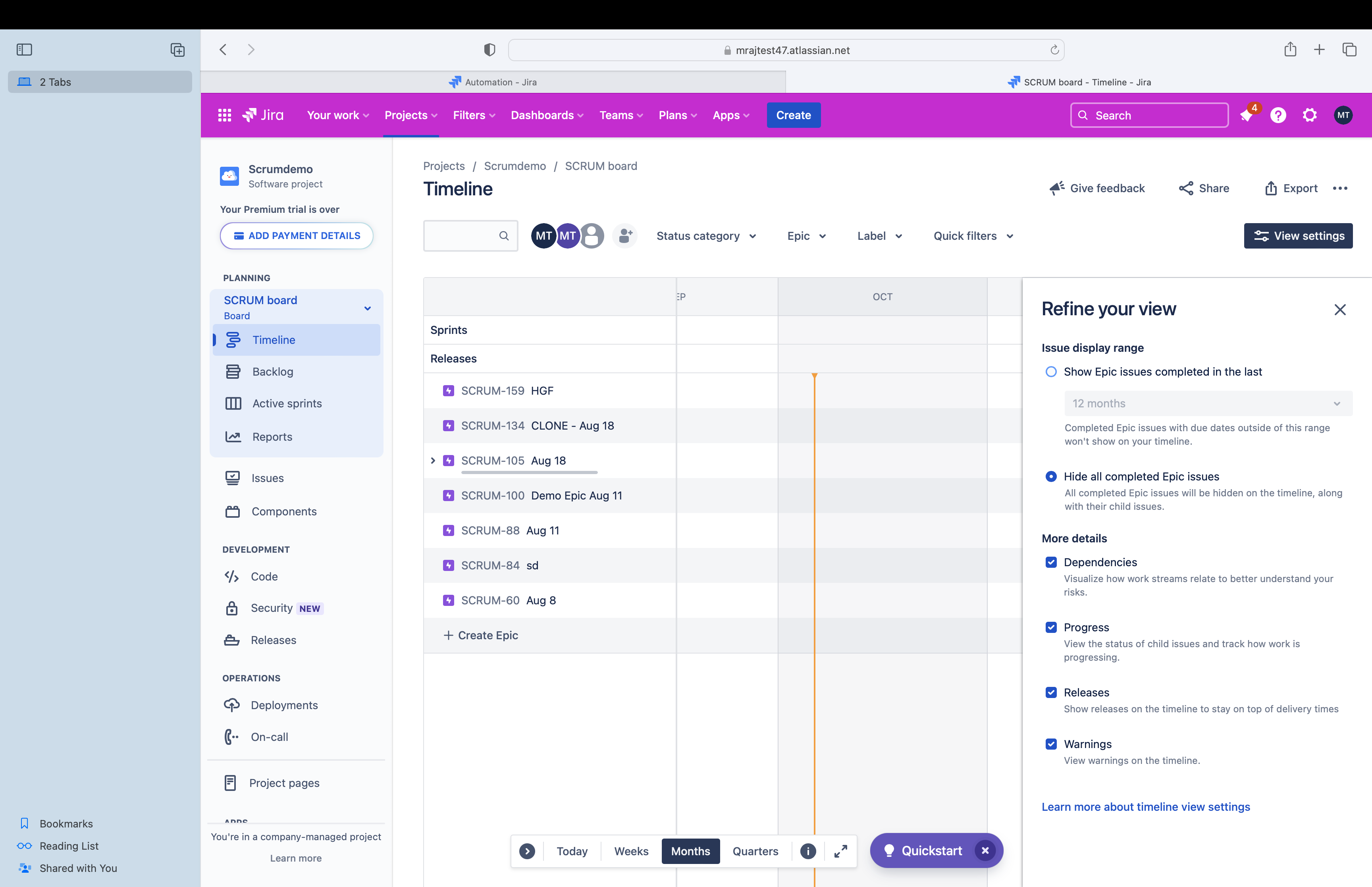 New Epic functionality in Backlog View - how to fi...