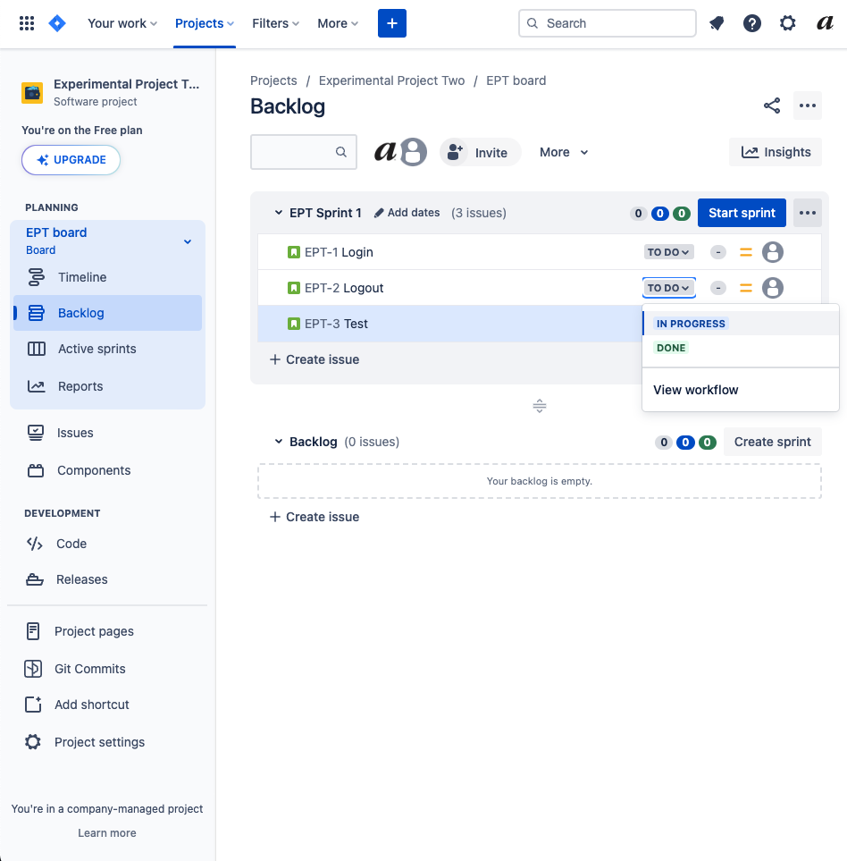 How to show issue status on backlog