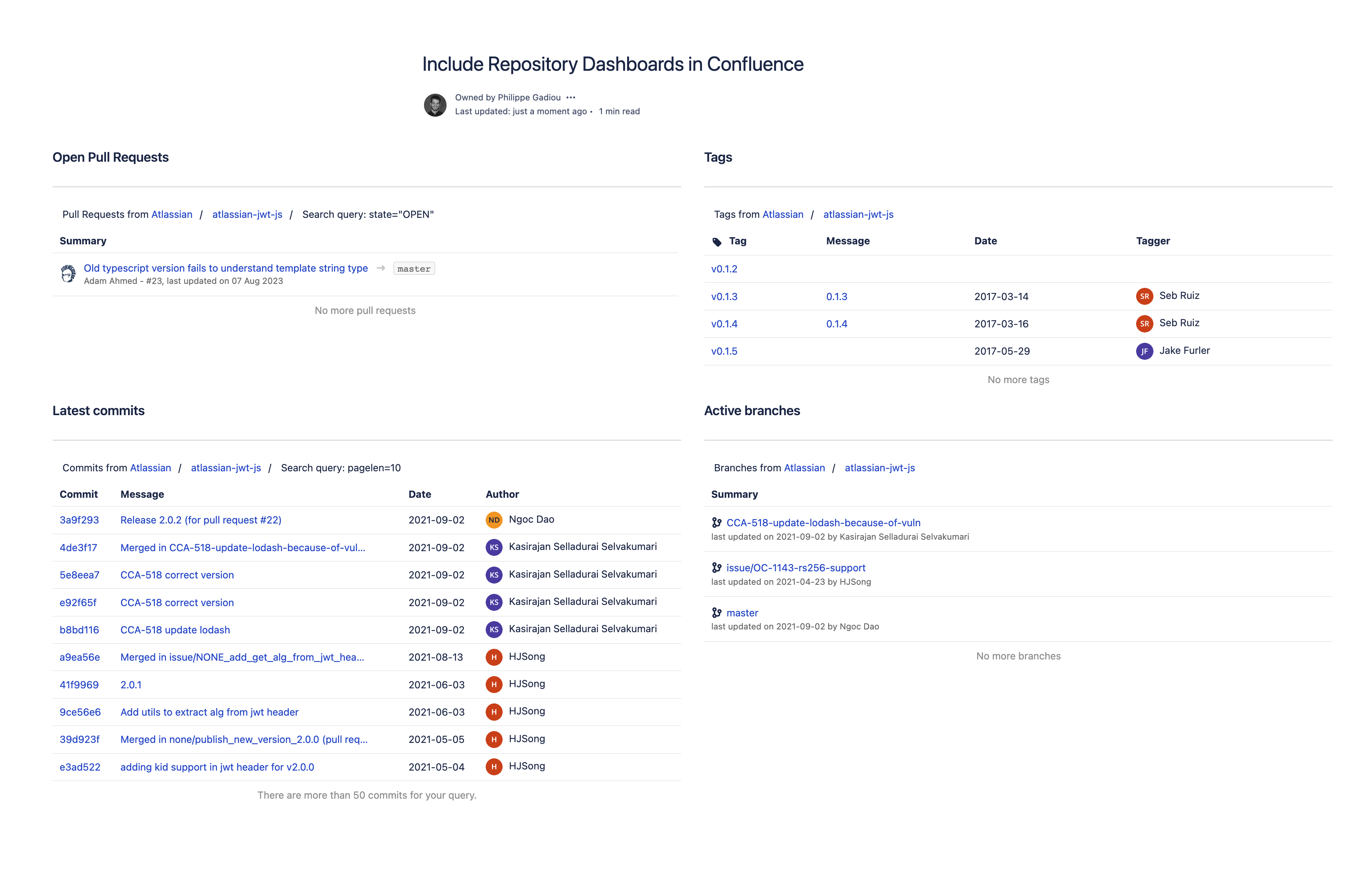How to create Repository Dashboards in Confluence - Atlassian Community