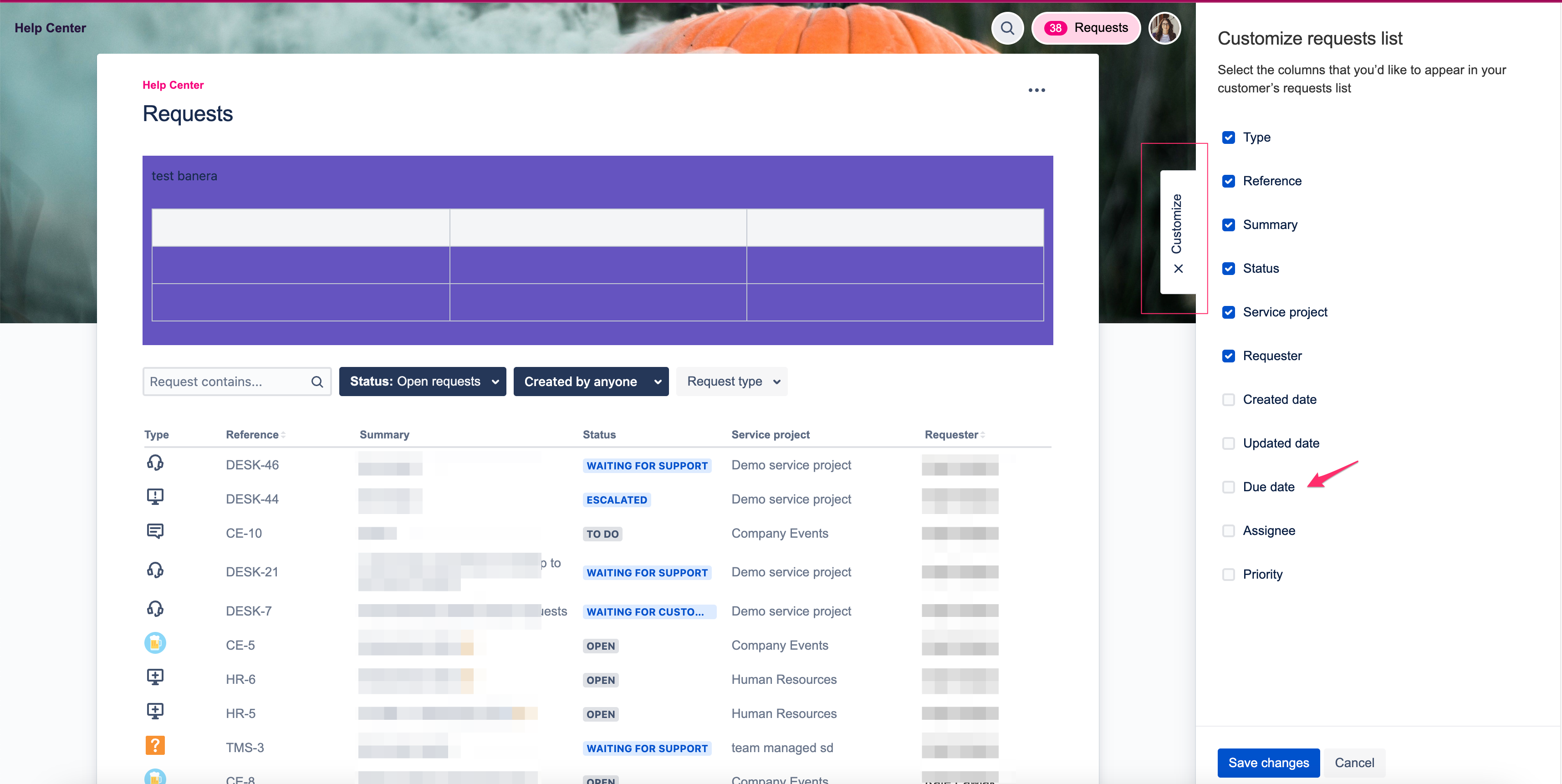 Solved: Adding field in customer request view