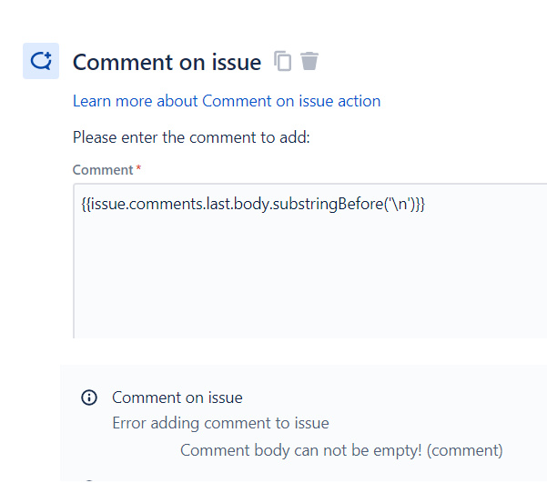 Solved: Smart value: "Get comment before NewLine"