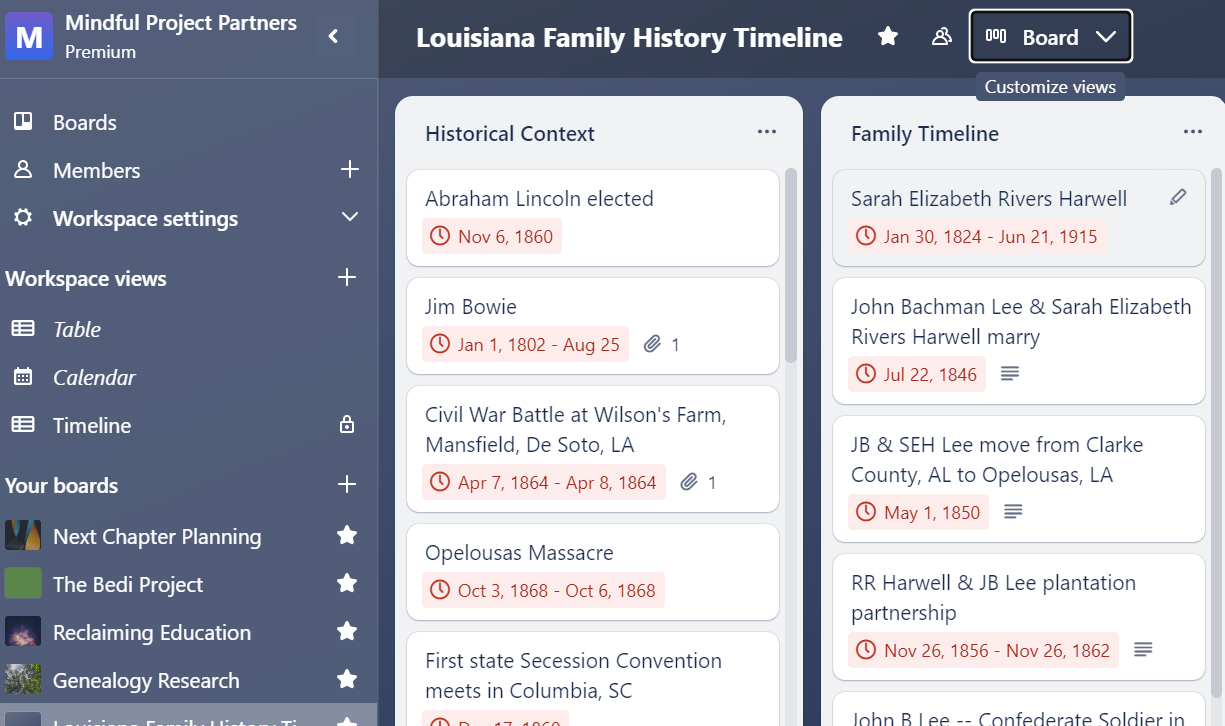 how to show timeline?