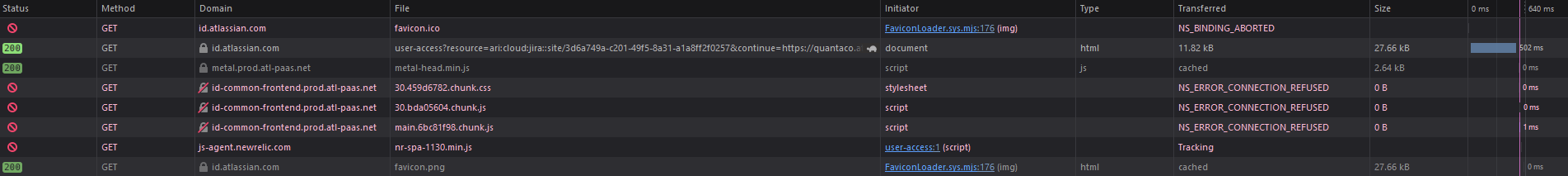 Jira JavaScript Load Error - Firefox