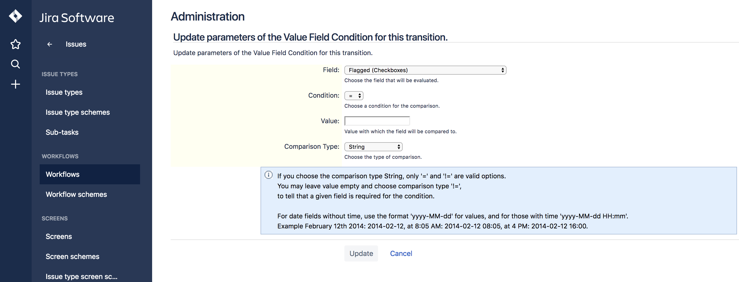 JIRA Cloud: Customized Workflow validation message