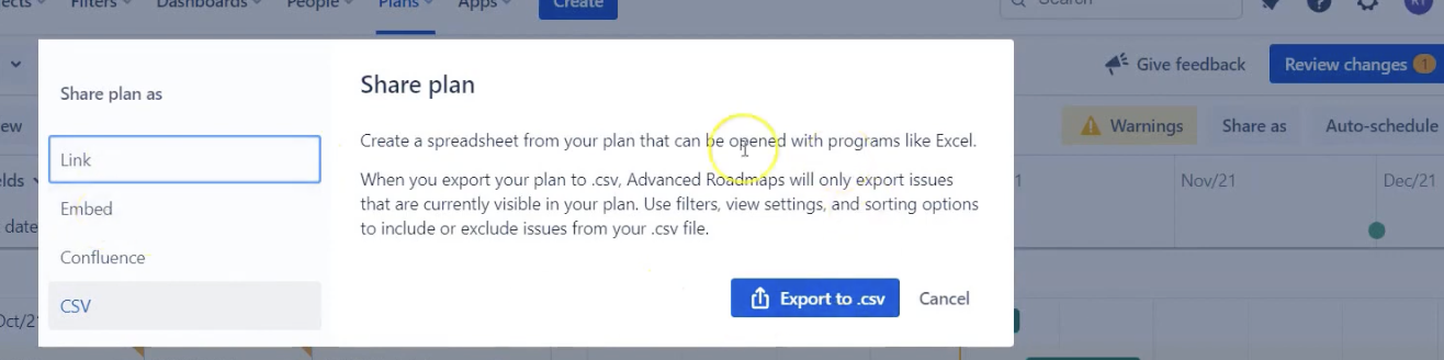 Advanced Roadmap share with Stakeholders