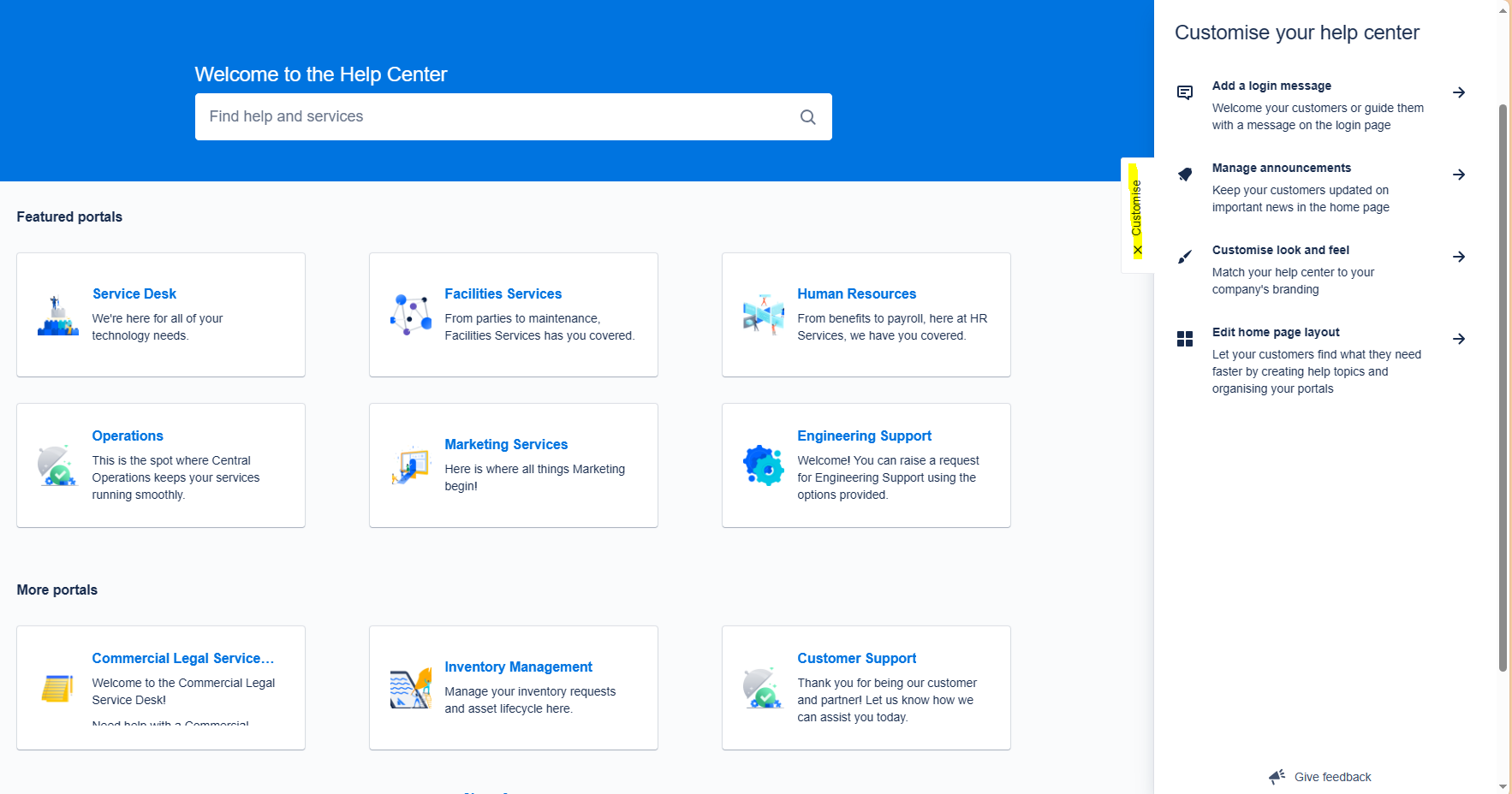 Solved: Customization options of Customer Portals - What i...