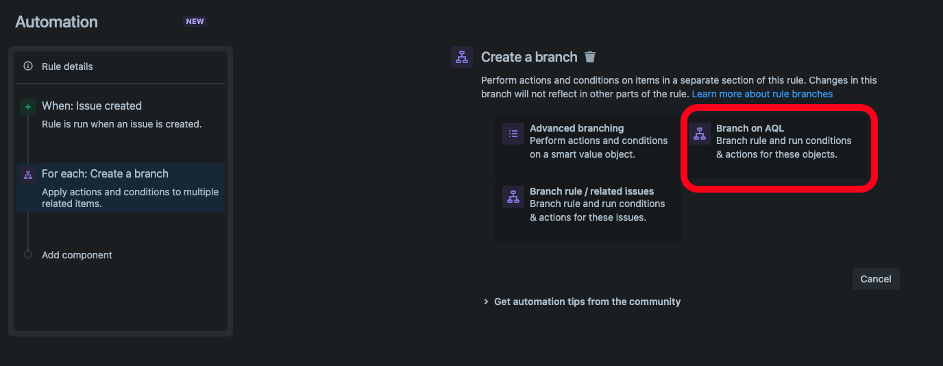 Solved: Why AQL Branch Option does not show in JSM Project...