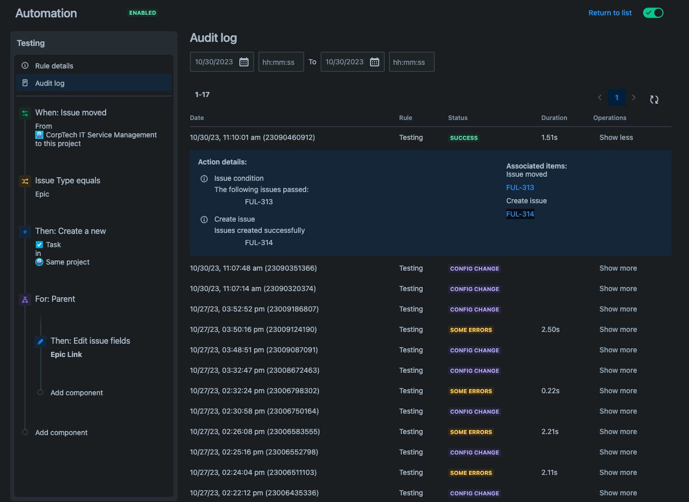 Solved: Automation of Epic, creation of tasks, then associ...