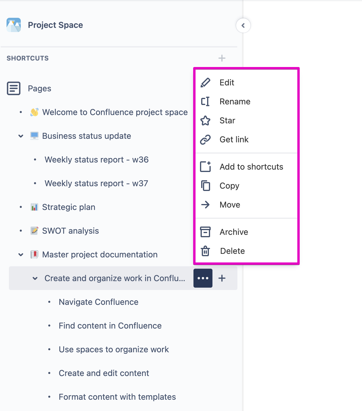 Manage Confluence pages: bulk page updates, order, and content alerts