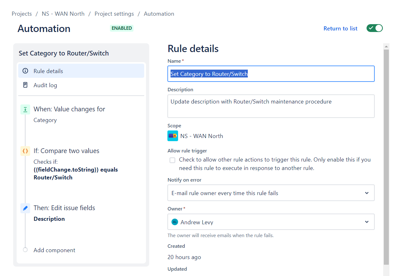 Solved: Automation rule for Issue Category field