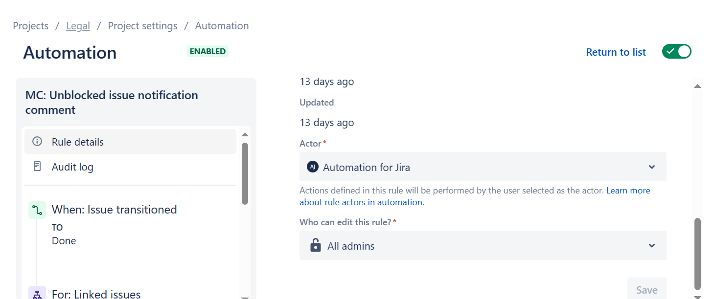 Solved: Automation for Transition issue not working
