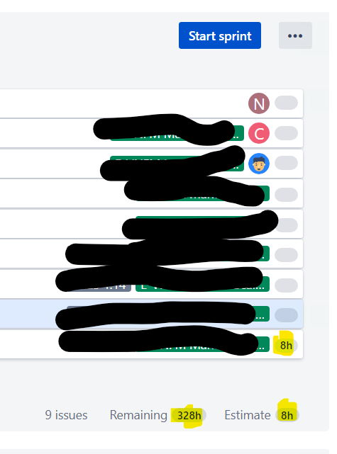 Original Estimate and Remaining Estimate from sub-...