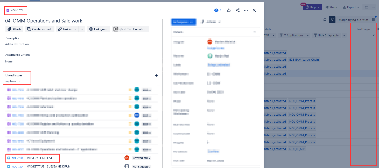 Structure formula column to show linkedissues of c...