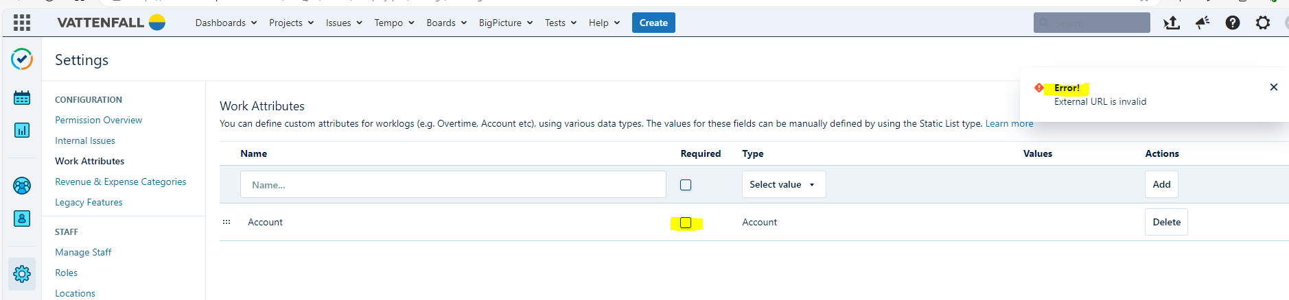 Solved: How to make Tempo Account custom field a mandatory...