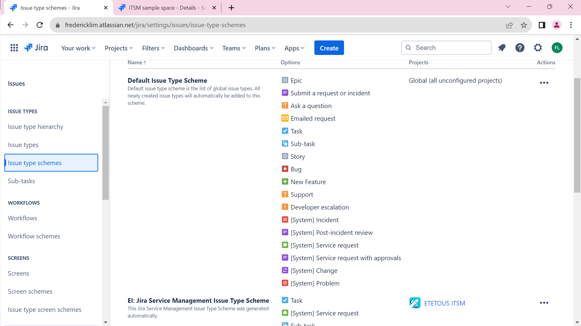 Issue types questions