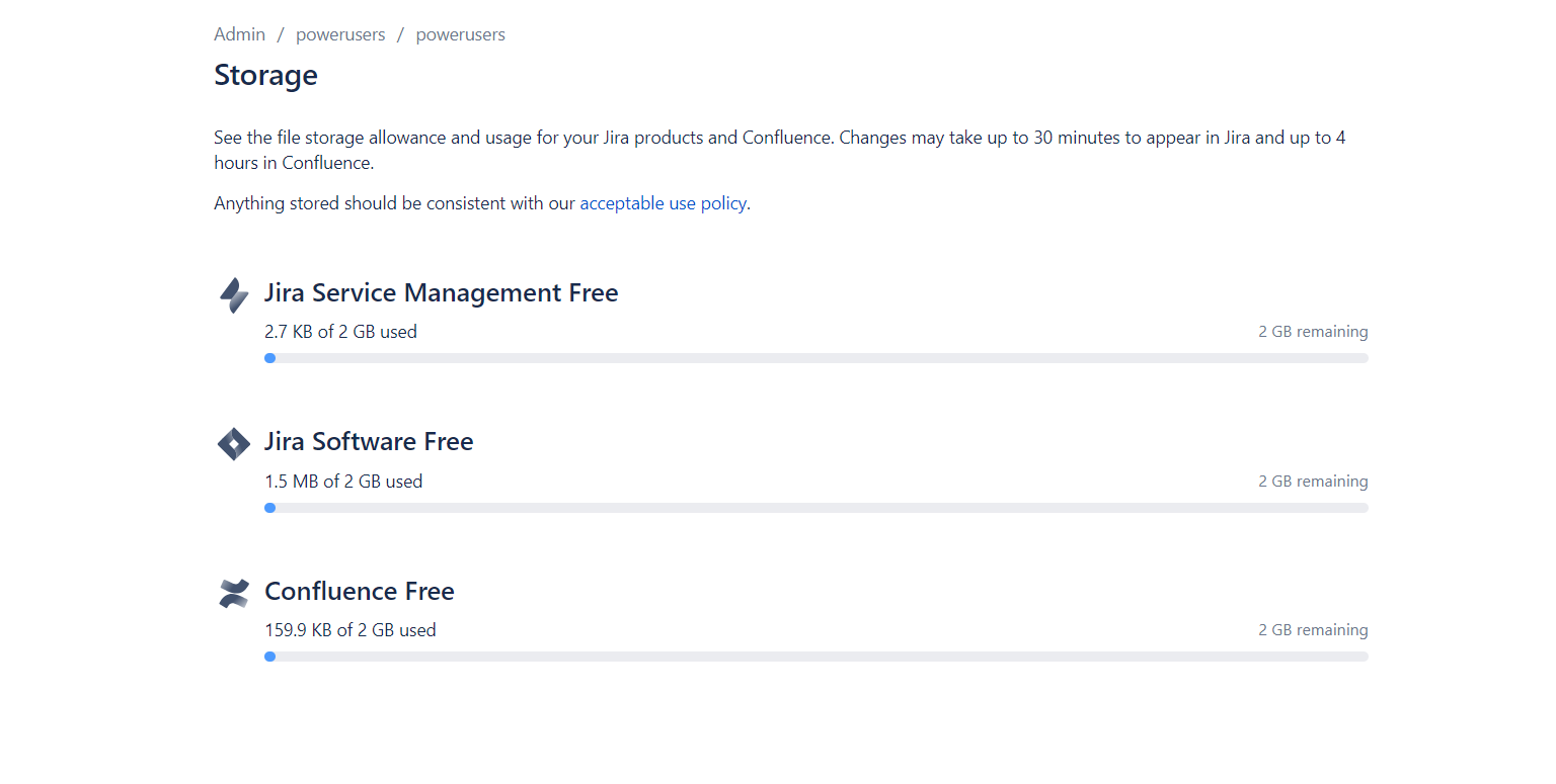Solved: Free Jira Software Cloud instance | Check Storage