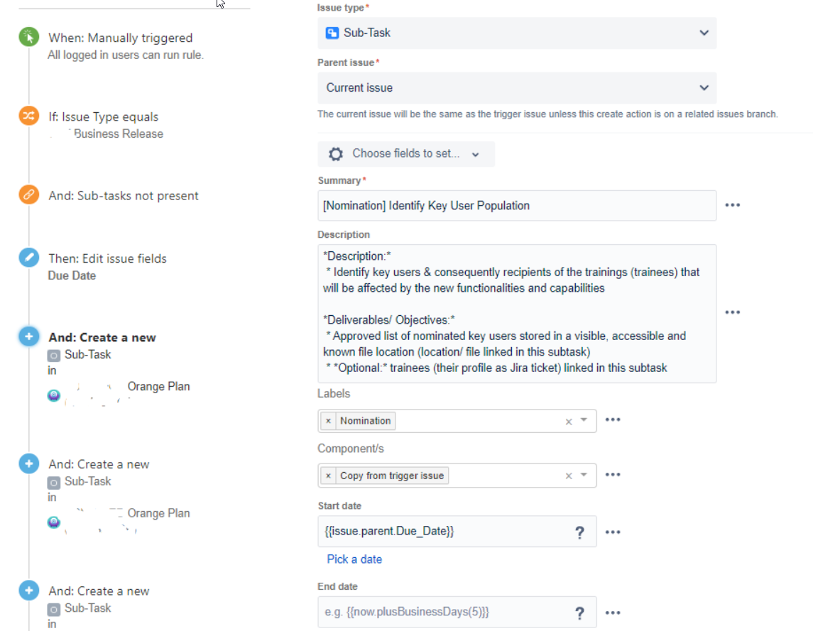 Automation of Start and end dates of Sub-Task star...