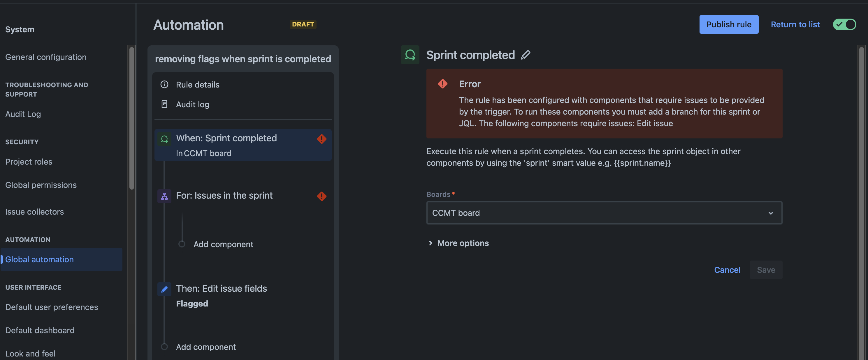 Solved: automation or script to remove flags from issues