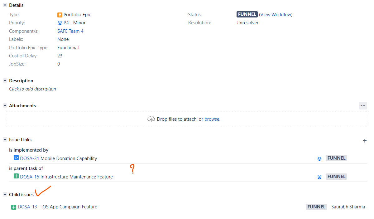 How to link Epic as child issue to Portfolio Epic