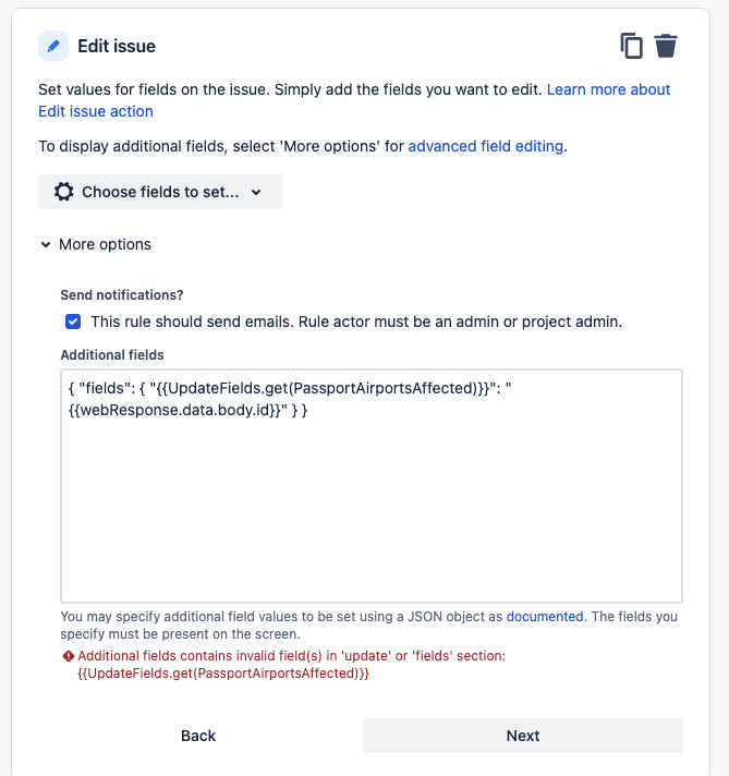 Solved: Using Smart values in edit issue, additional field...