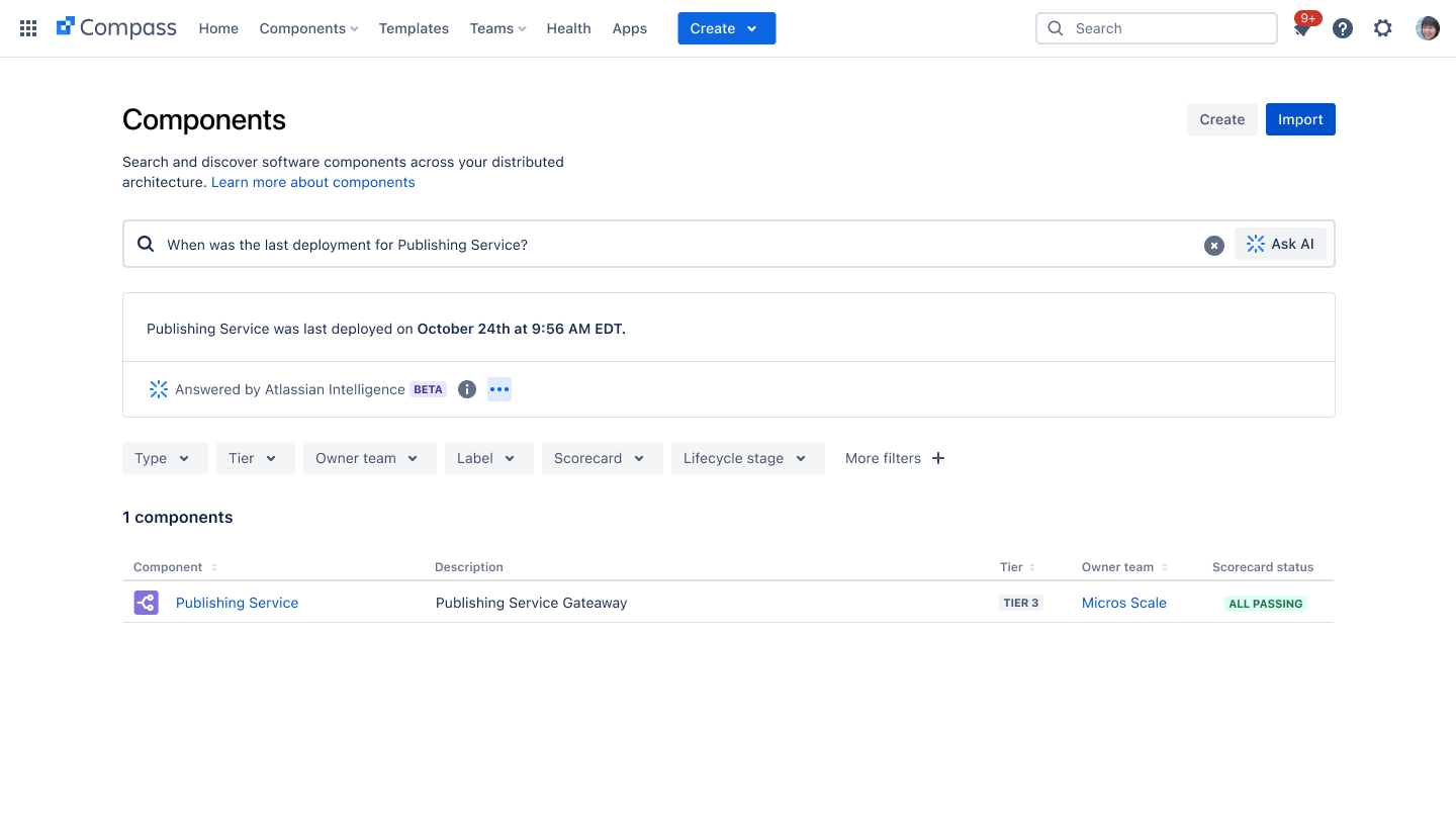 Waitlist for closed beta of Atlassian Intelligence in Compass now open!