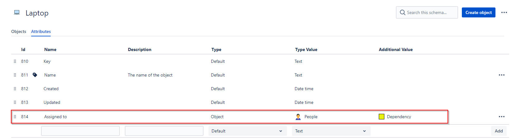 Display the link between two objects in both objec...