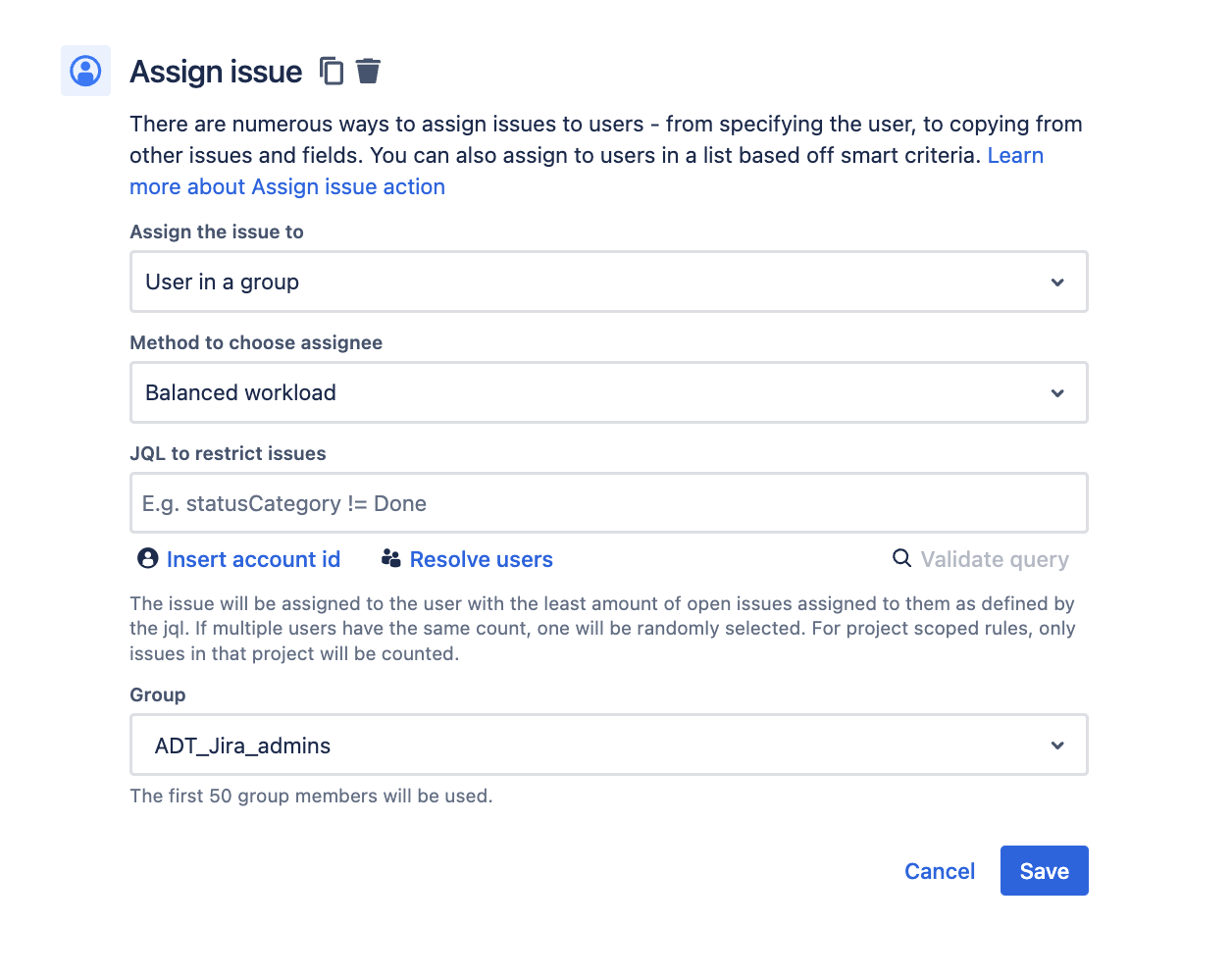 How to assign an issue to group?