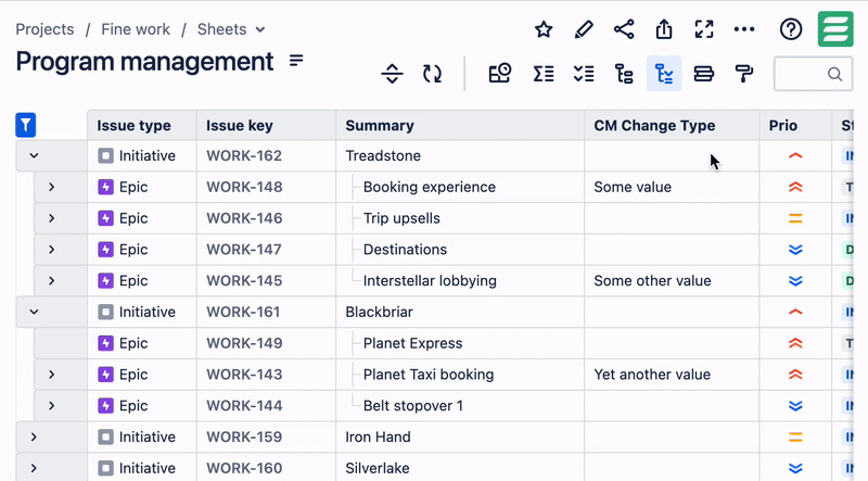 JQL for epics with empty CM Change Types that are ...