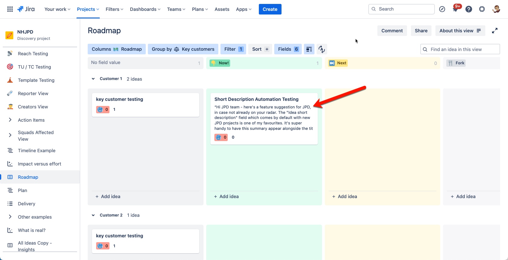 Auto populating "Idea short description"
