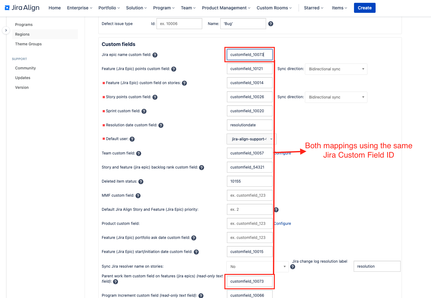 Failed to update JiraID An item with the same key has already been added.