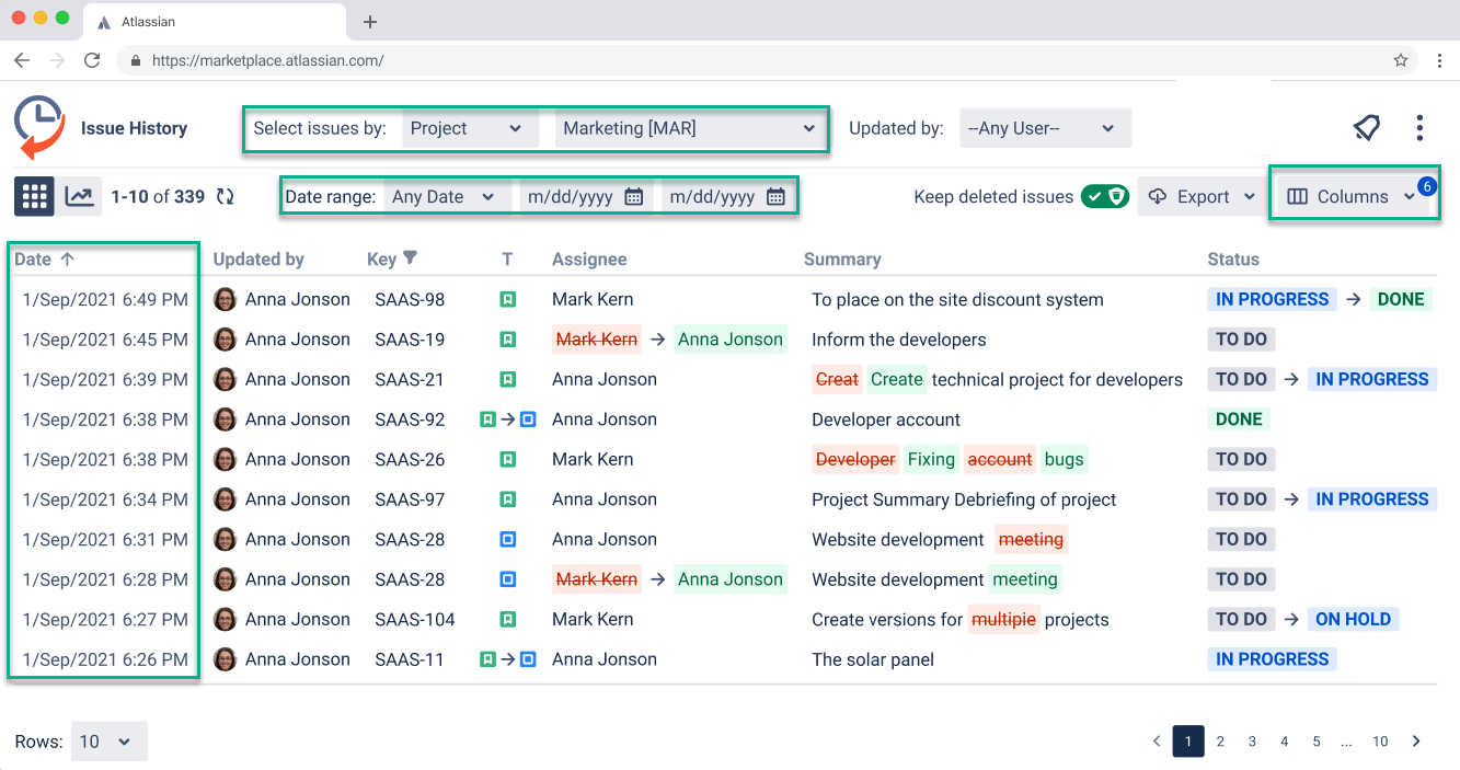 How to see the last changes made by agents to Jira... - Atlassian Community