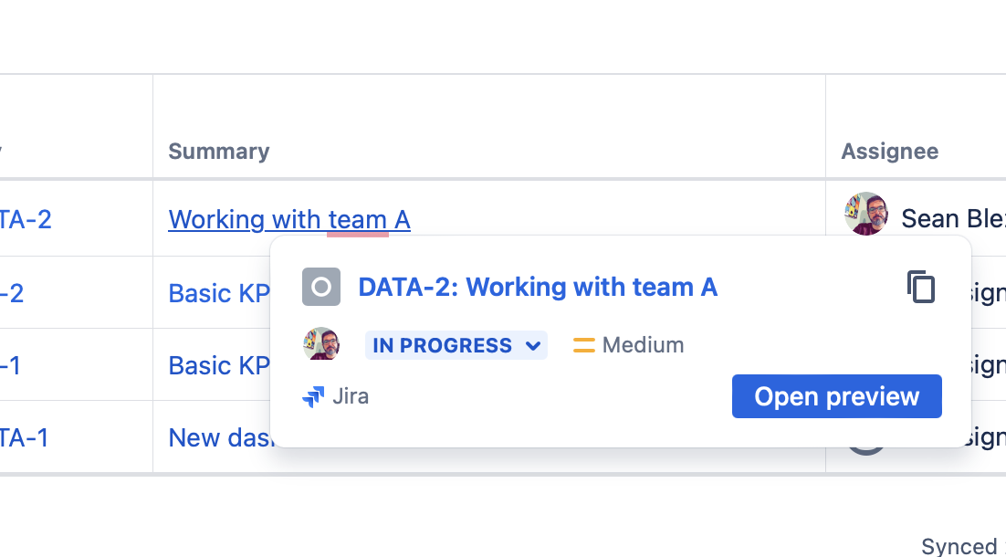 Is there any way to make the jira issue preview op...