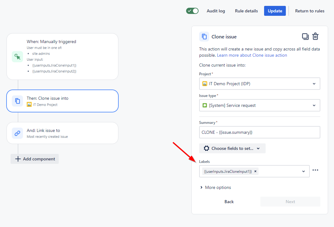 Set Customer Request Type When Cloning Issue Using
