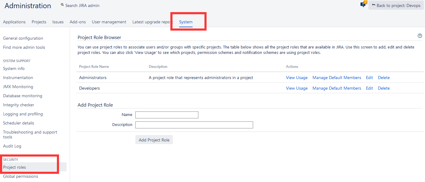 How to assign roles in a new project?