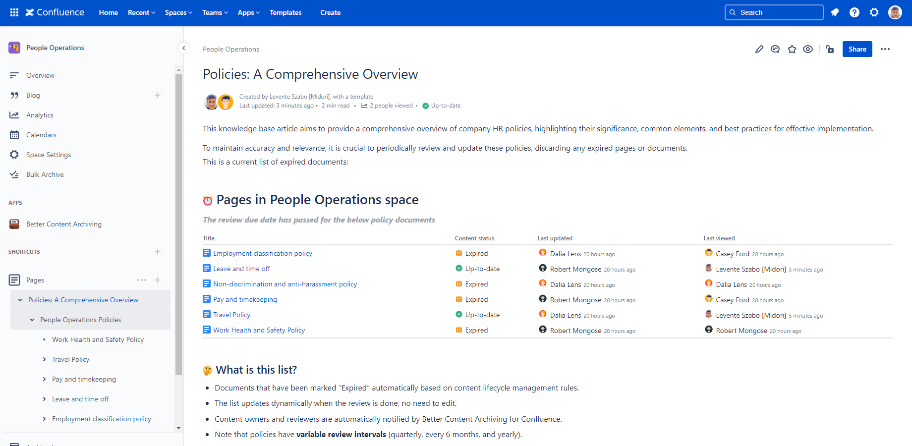 Solved: how to list pages by label and its status