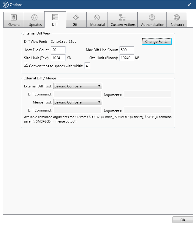 unable to launch external diff from sourcetree