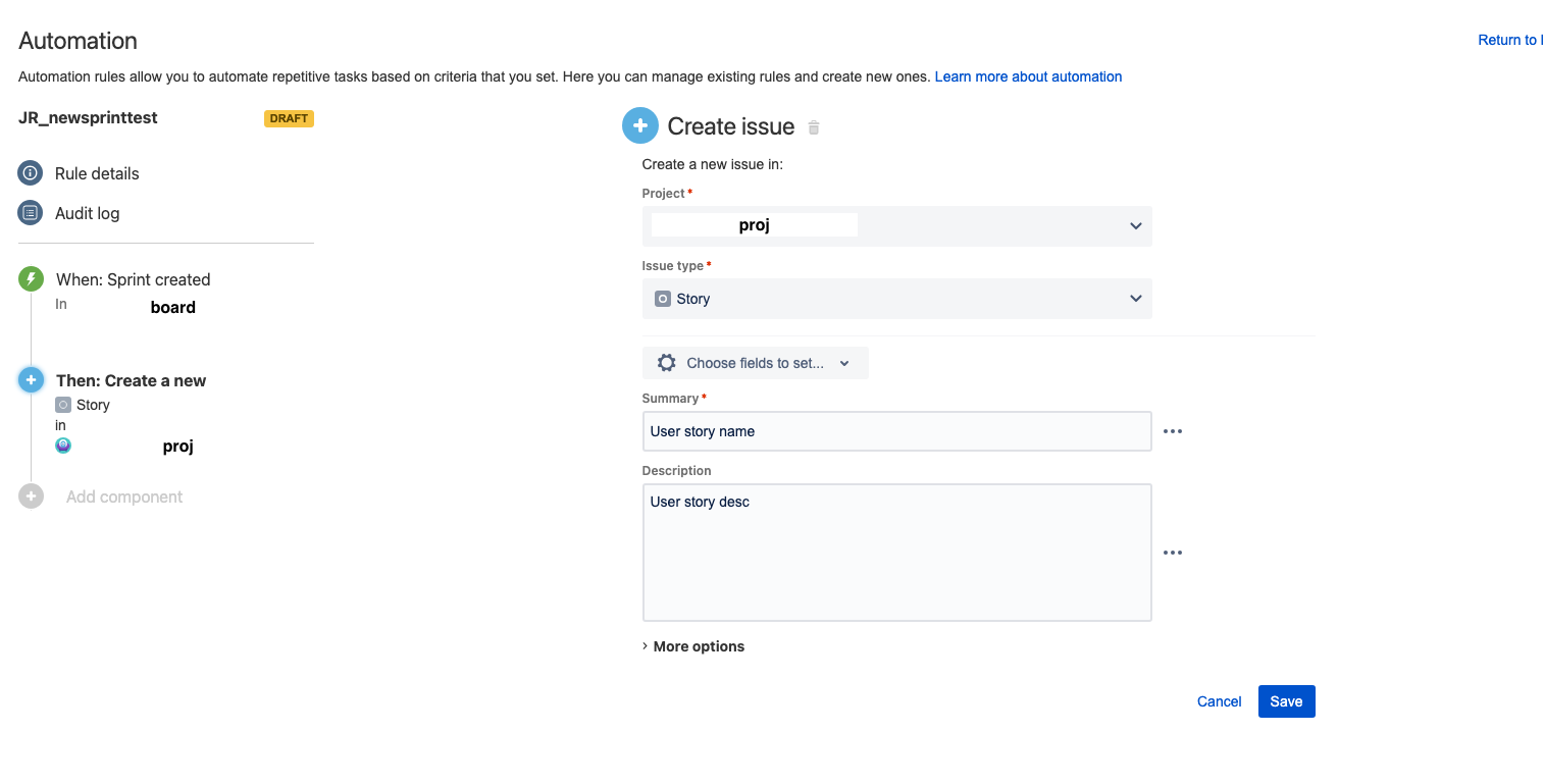 Solved: Automate user story creation once new sprint is cr...