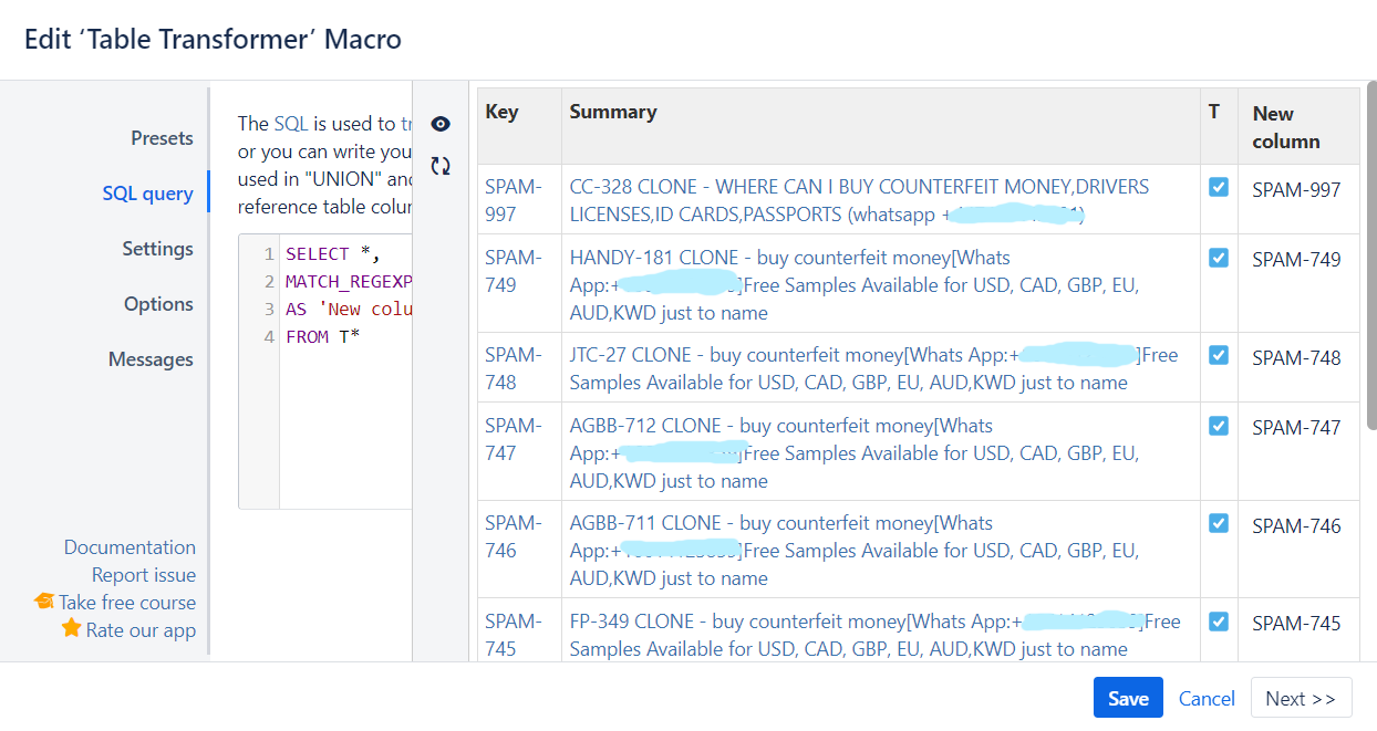 Solved: Table Transformer extracting URL from Jira Results