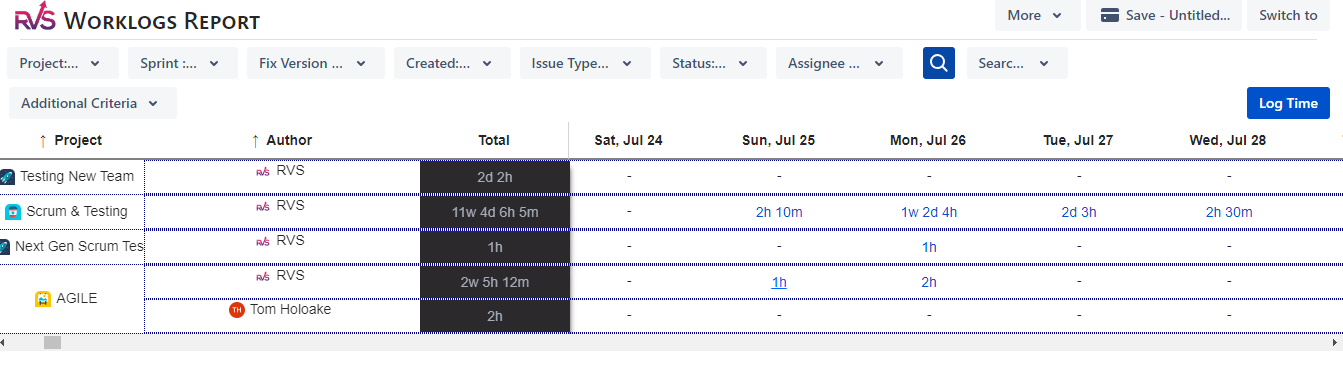 How to create timesheet day wise for team members