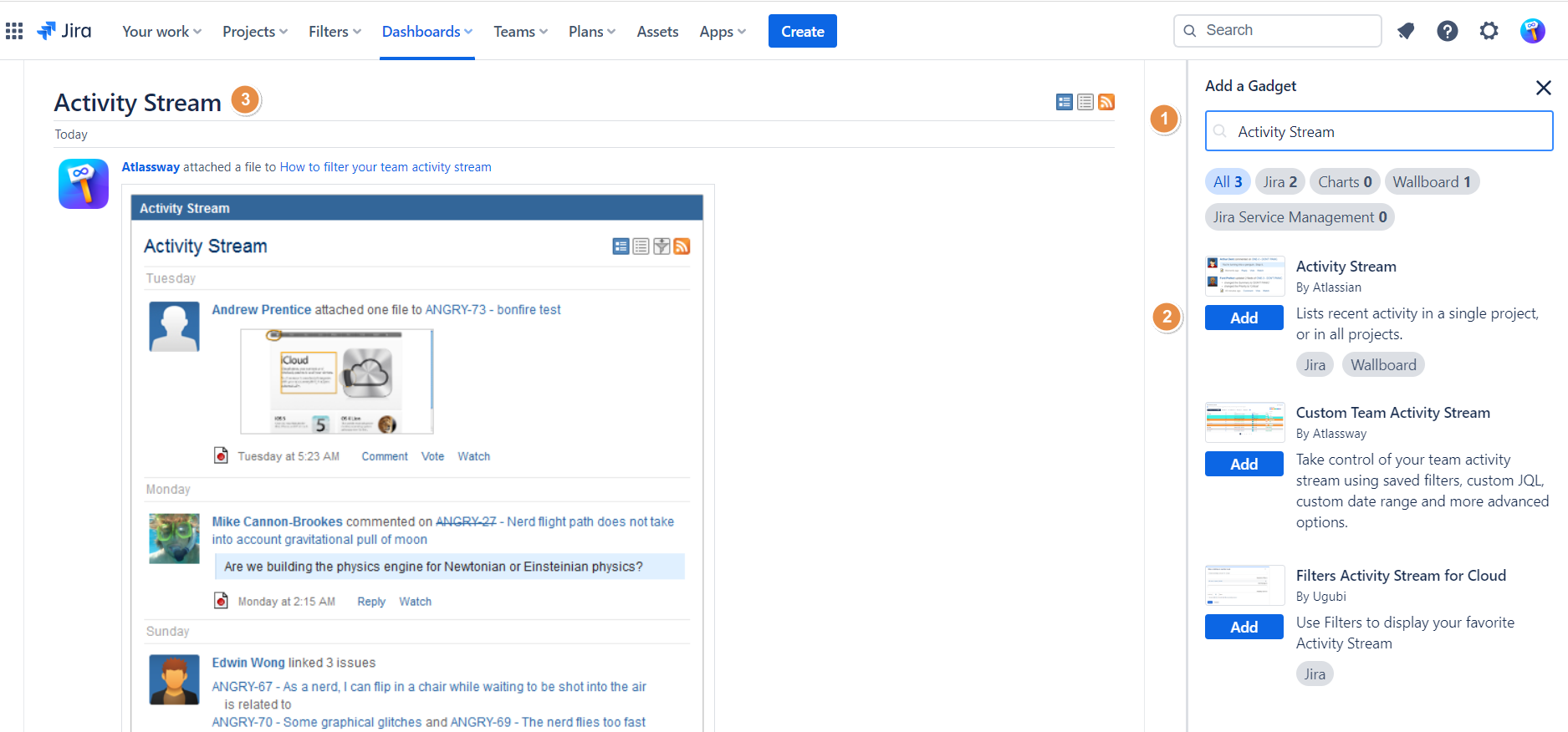 How to filter and customize Activity Stream Gadget... - Atlassian Community