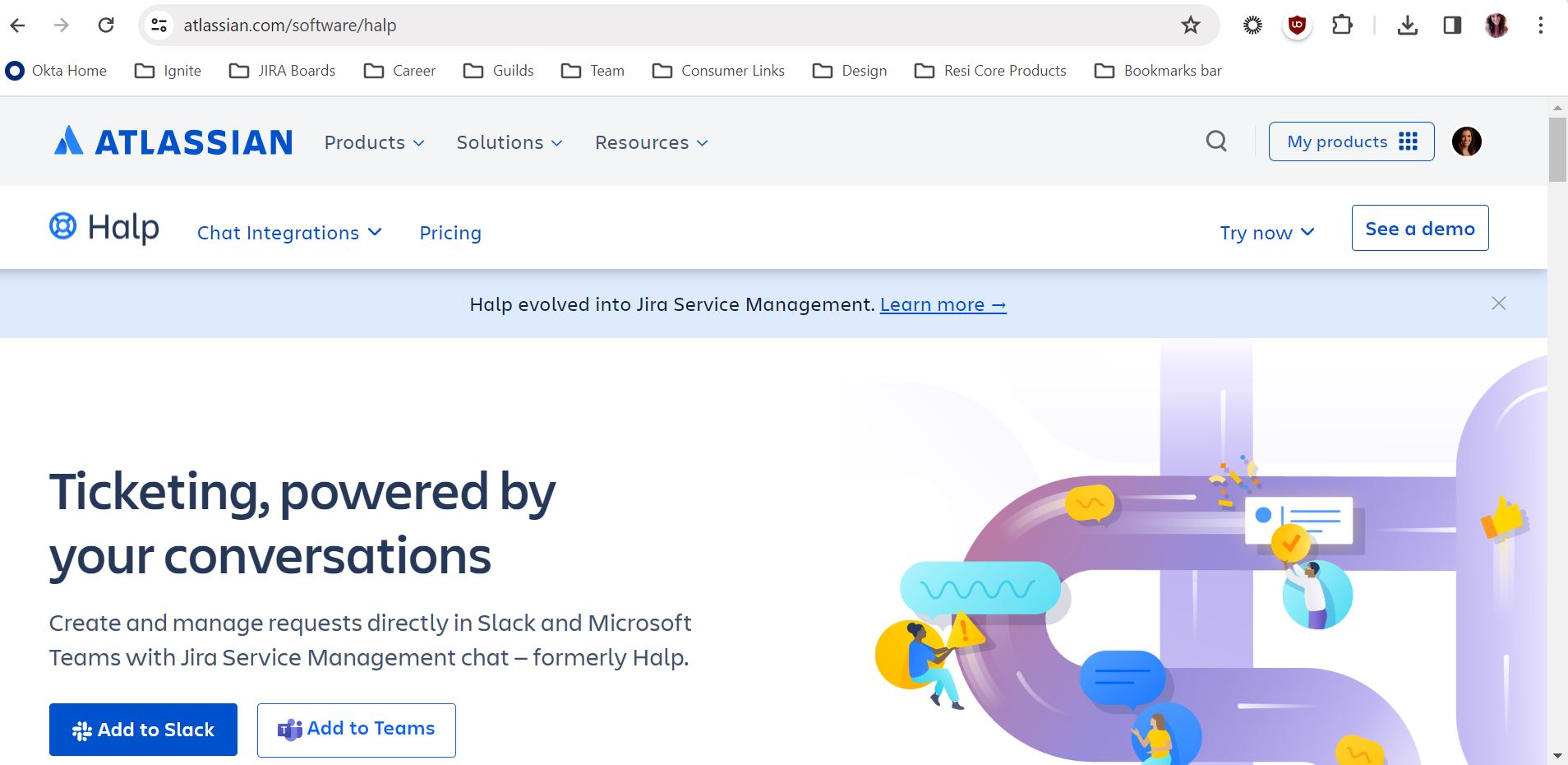 Halp is redirecting to Atlassian home page and not...