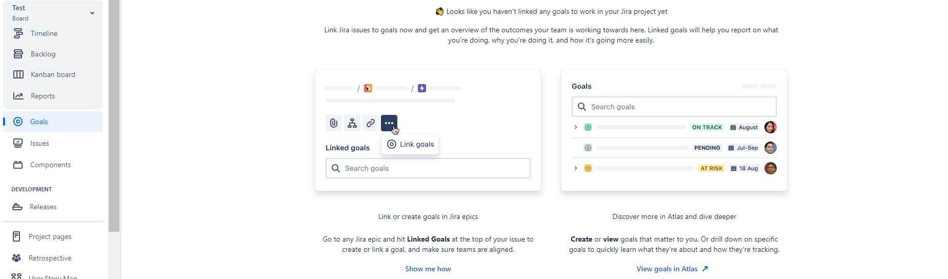Visualizing goals in Jira
